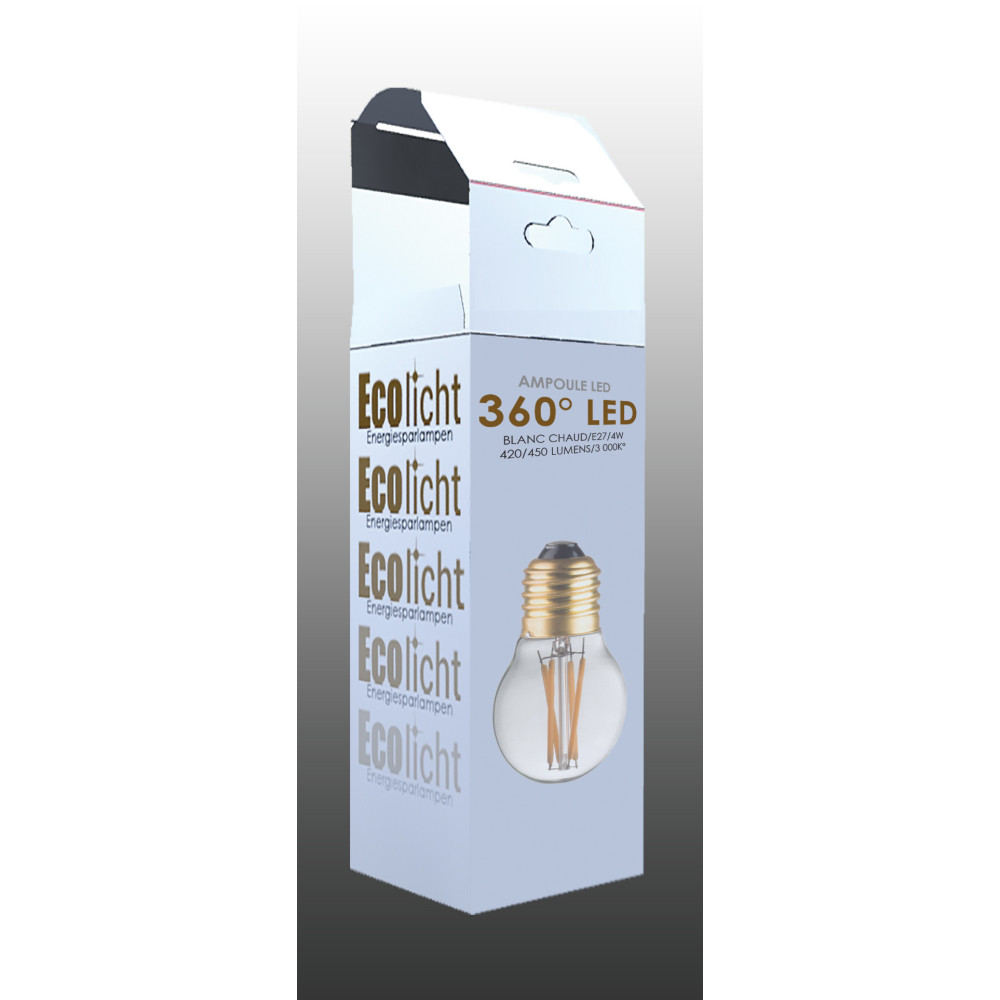 Ampoule Lampe G45 B22 Led Filament droit 4W classique- Verre Clair ...